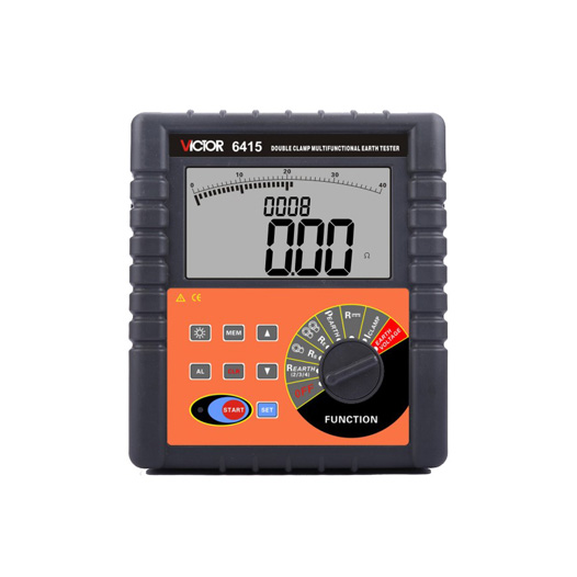 VICTOR 6415 Double-Clamp Multifunctional Earthing Resistance Tester ...